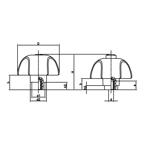 1168K SAFETY THREE-ARM KNOB (FORM K, STAINLESS) - Fogantyúk és ...