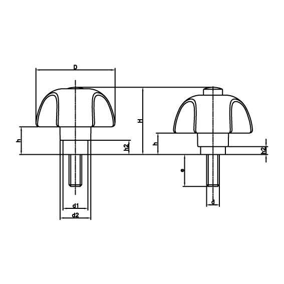 1168T SAFETY THREE-ARM KNOB (FORM T) - Fogantyúk és Markolatok | KAMA