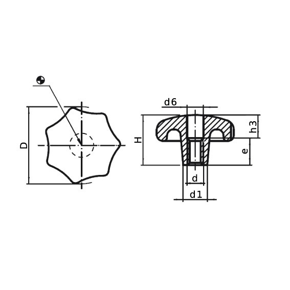 3705E DIN 6336 YILDIZ DÖKÜM (FORMA E) - Kulp Ve Tutamaklar | Kama Pres - Sanayi Teker ve Ruletleri