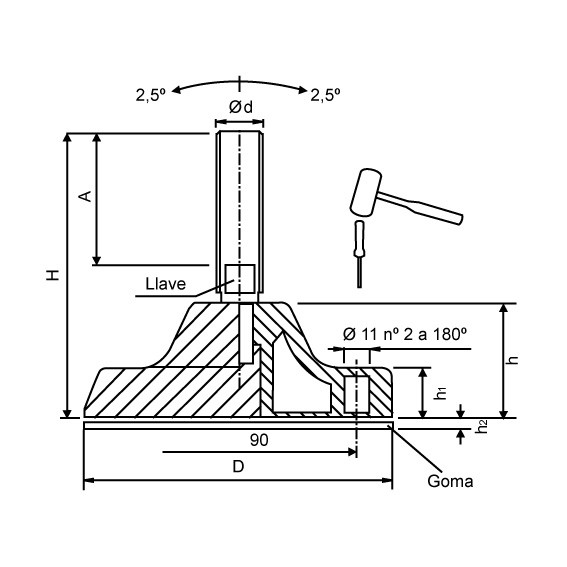 4202 ARTICULATED STAND FEET EXTRA HEAVY DUTY, STAINLESS) - المقابض | KAMA